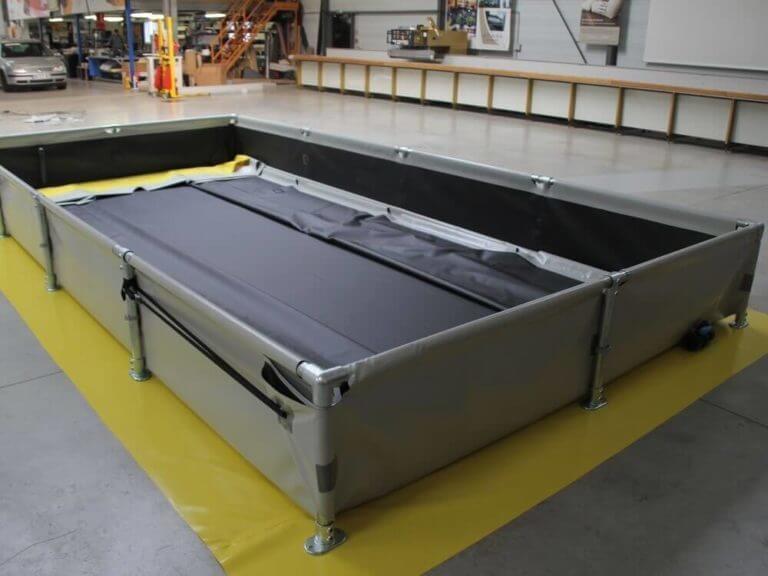 Tubular temporary storage bunds